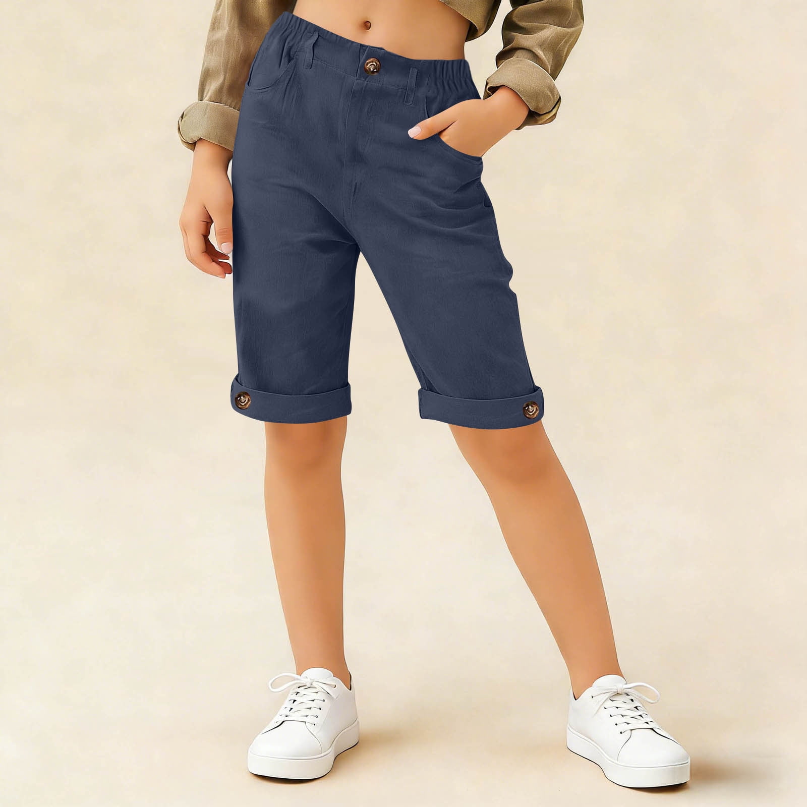 Boys Girls Shorts Summer Cargo Shorts Elastic Waist Jogger Athletic ...