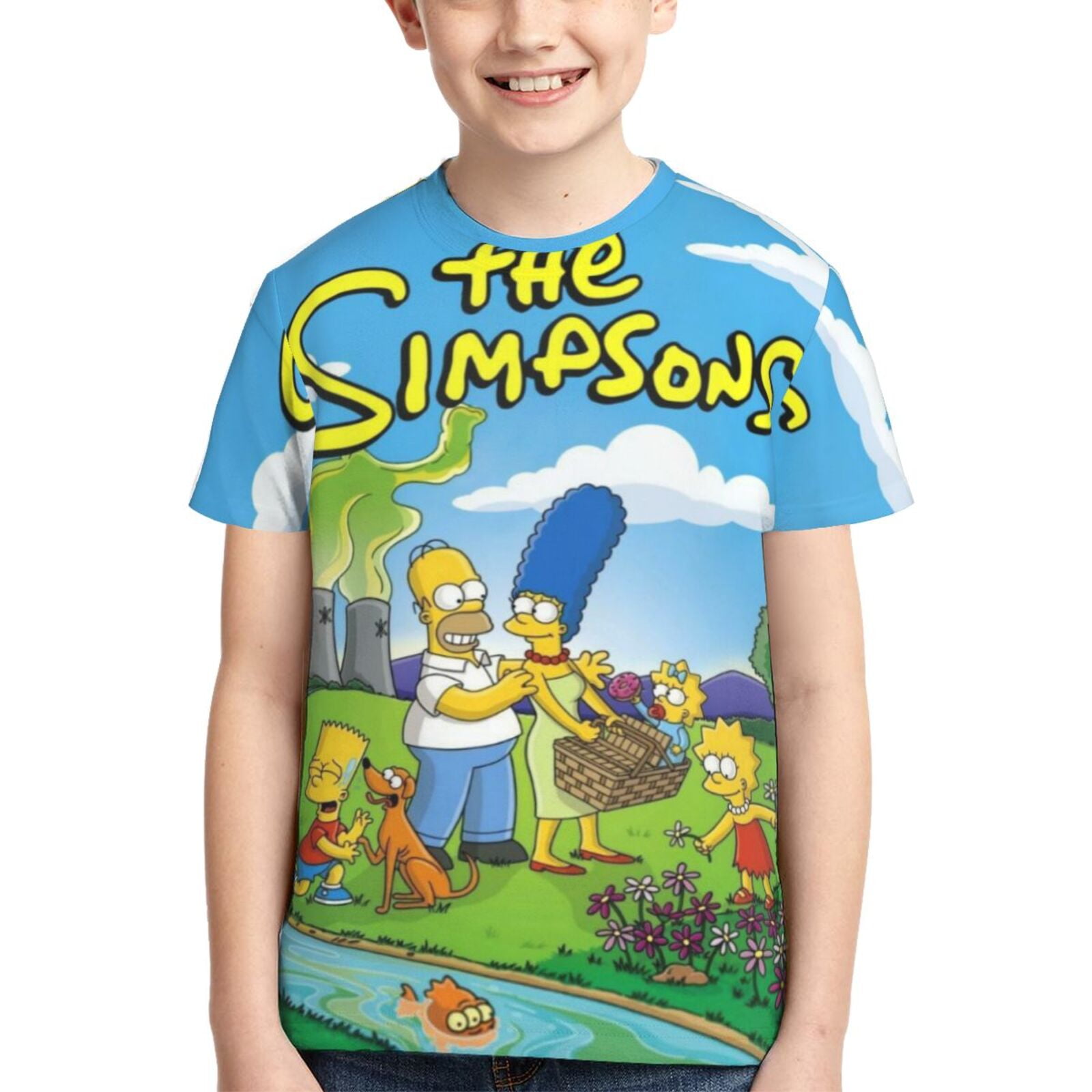 Boys Girls Simpsons T-Shirts 3D Printed Novelty Short Sleeve Shirts ...