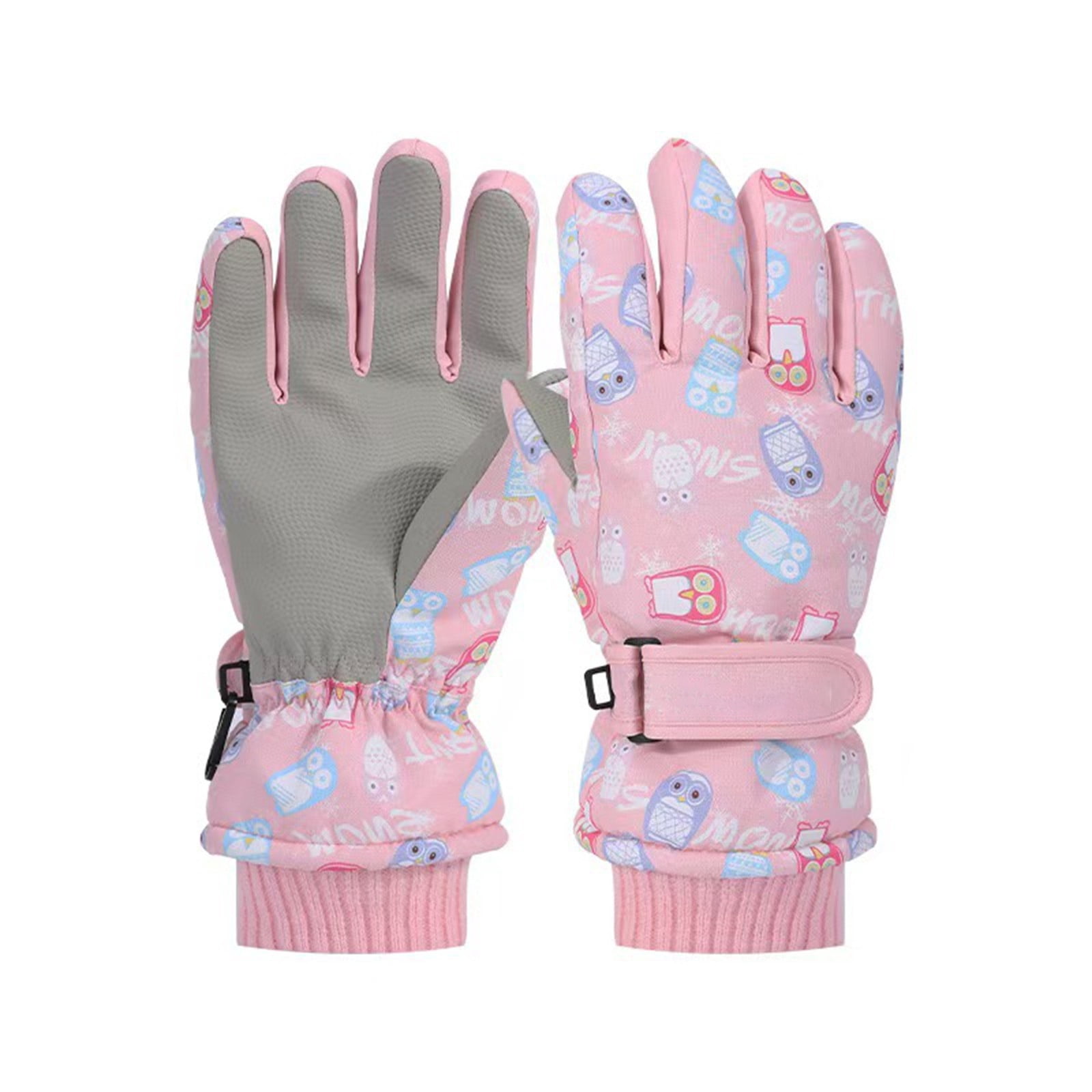Boys & Girls Ski Gloves Winter Snow Gloves Waterproof Glove Color: Pink ...