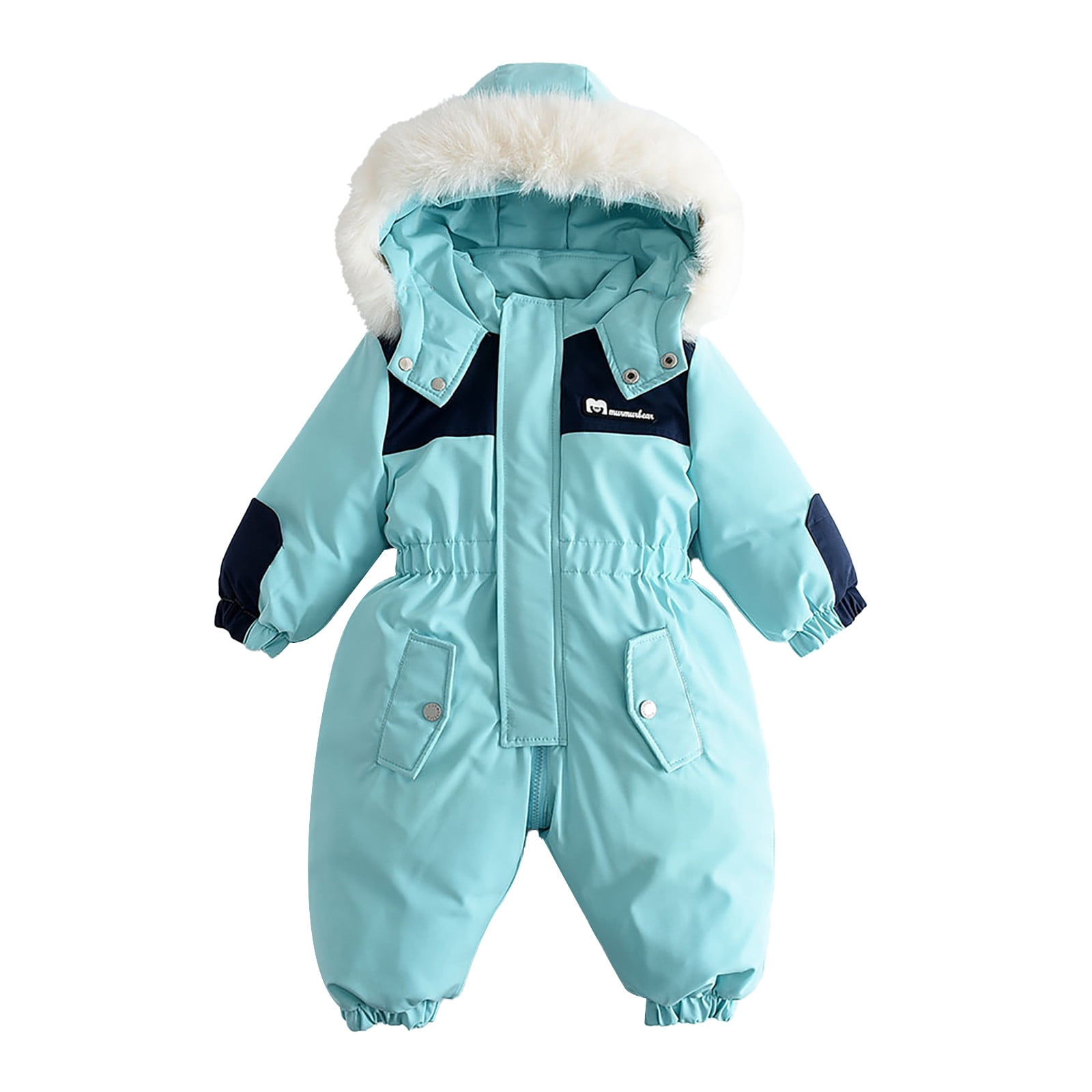 Boys Girls Ski Snow Jacket One Piece Hooded Baby Little Kids Winter ...