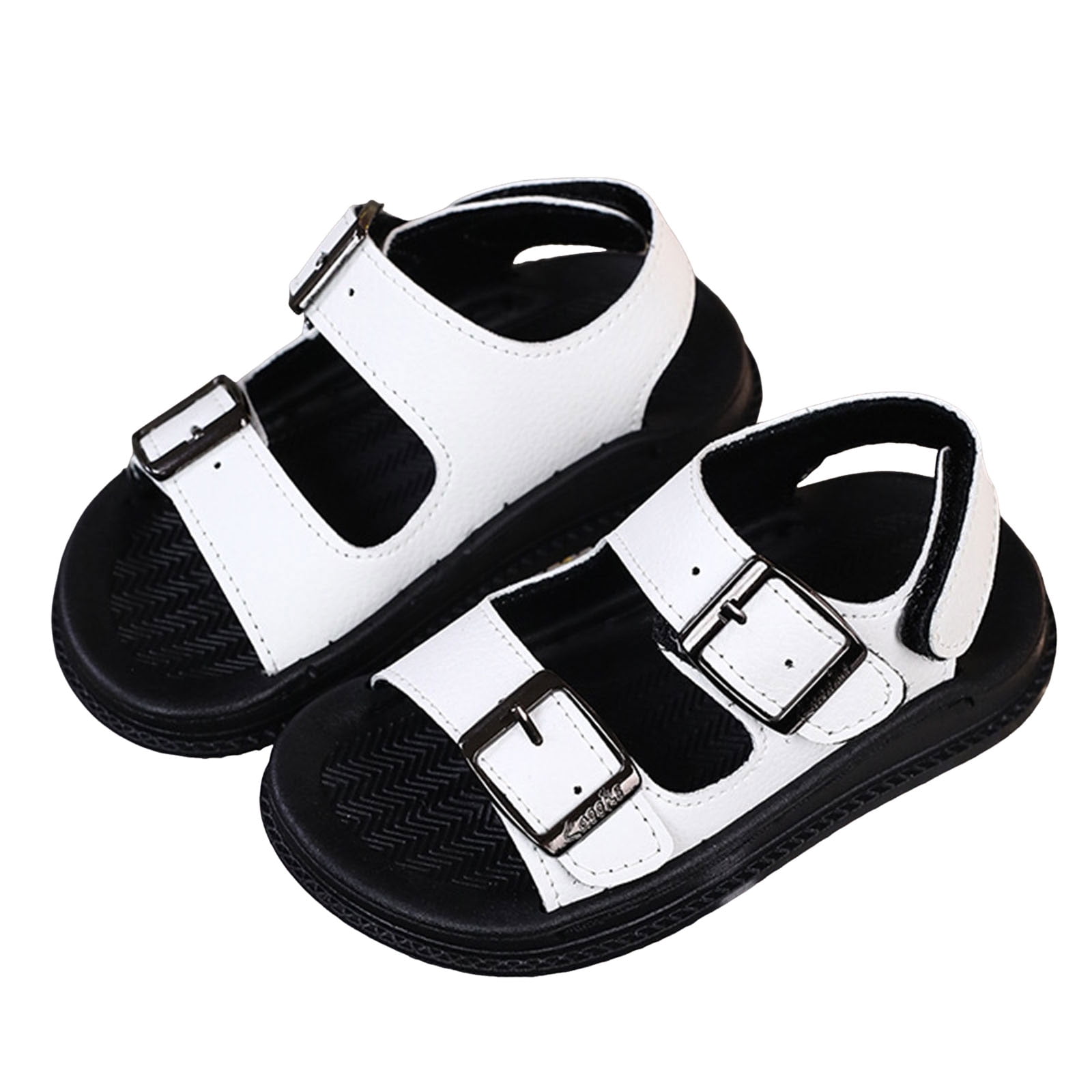 Boys Girls Slip On Slide Sandals Double Buckle Comfort Beach Pool ...
