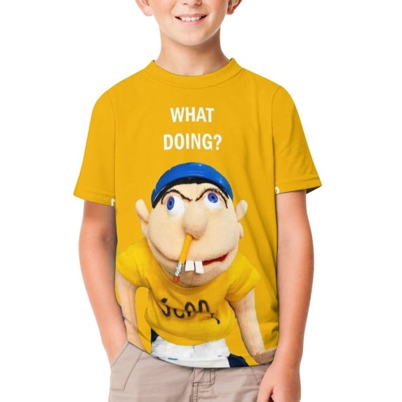 Boys Girls Sml Cartoon Jef-,fy T-Shirt Crewneck Short Sleeve Tee Shirt ...