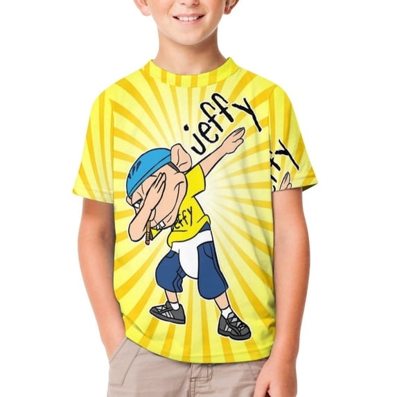 Boys Girls Sml Cartoon Jef-,fy T-Shirt Crewneck Short Sleeve Tee Shirt ...
