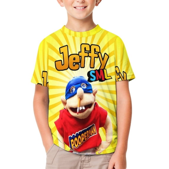 Boys Girls Sml Cartoon Jef-,fy T-Shirt Crewneck Short Sleeve Tee Shirt ...