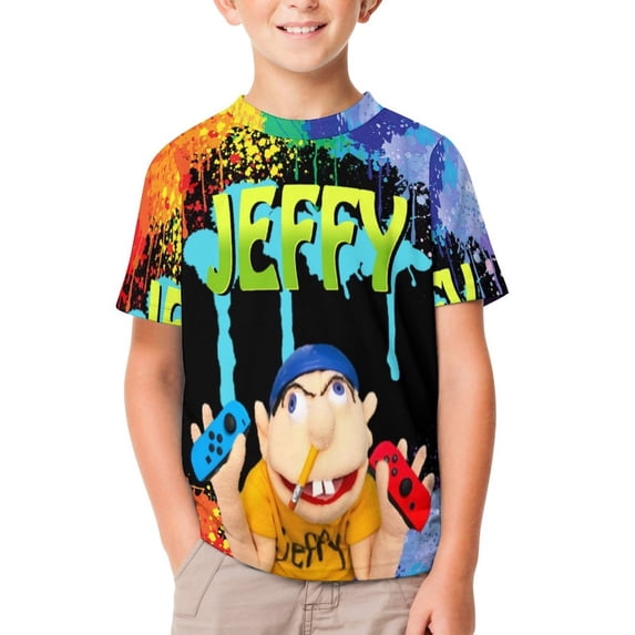 Boys Girls Sml Cartoon Jef-,fy T-Shirt Crewneck Short Sleeve Tee Shirt ...