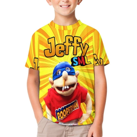 Boys Girls Sml Cartoon Jef-,fy T-Shirt Crewneck Short Sleeve Tee Shirt ...