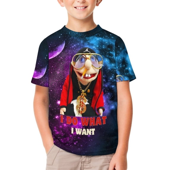 Boys Girls Sml Cartoon Jef-,fy T-Shirt Crewneck Short Sleeve Tee Shirt ...