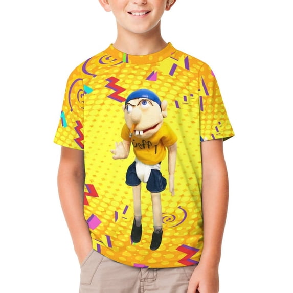 Boys Girls Sml Cartoon Jef-,fy T-Shirt Crewneck Short Sleeve Tee Shirt ...