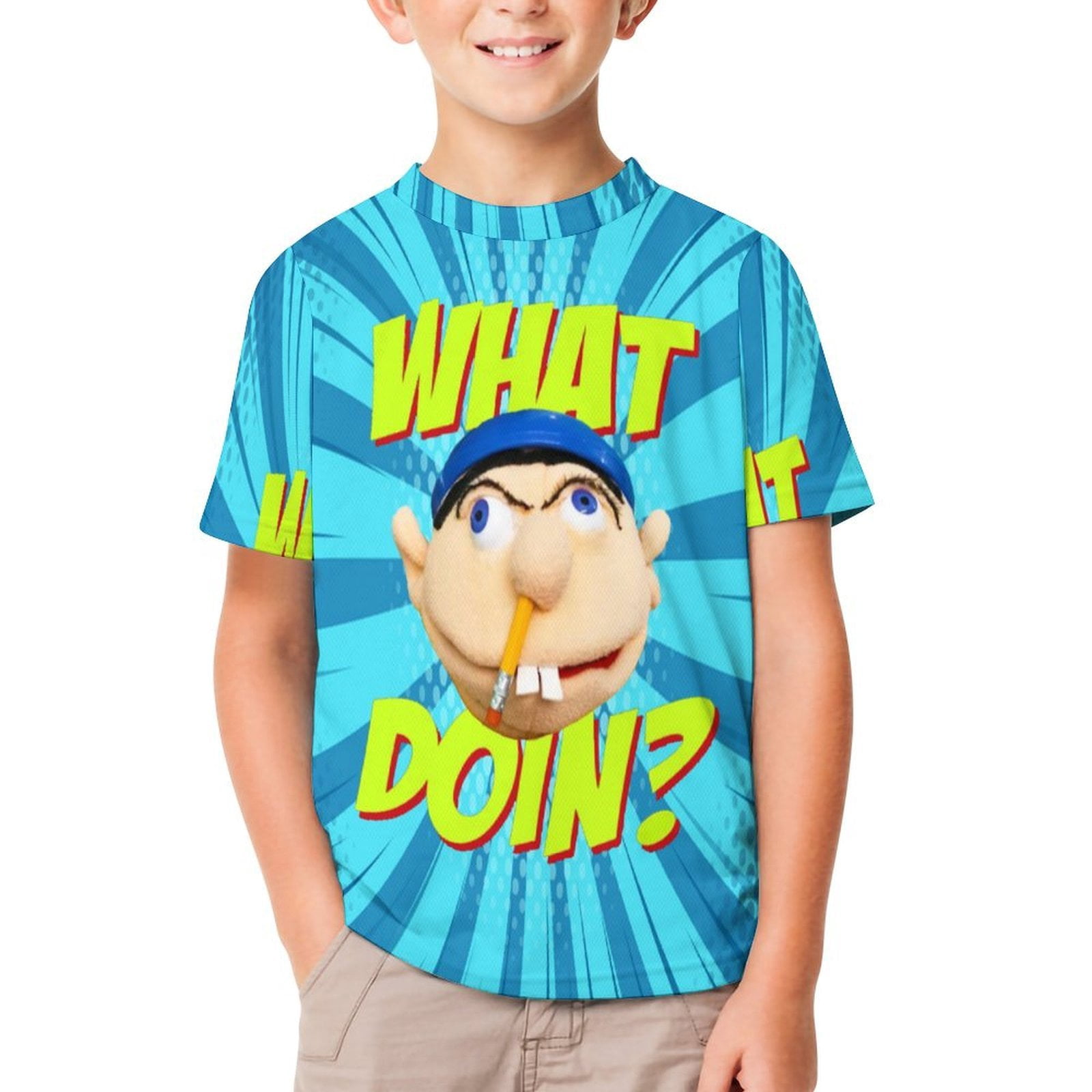 Boys Girls Sml Cartoon Jef-,fy T-Shirt Crewneck Short Sleeve Tee Shirt ...