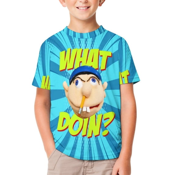 Boys Girls Sml Cartoon Jef-,fy T-Shirt Crewneck Short Sleeve Tee Shirt ...