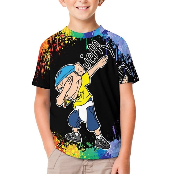 Boys Girls Sml Cartoon Jef-,fy T-Shirt Crewneck Short Sleeve Tee Shirt ...
