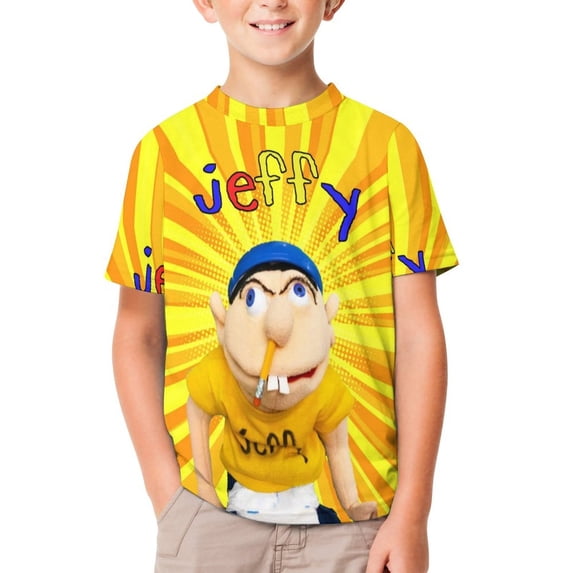 Boys Girls Sml Cartoon Jef-,fy T-Shirt Crewneck Short Sleeve Tee Shirt ...