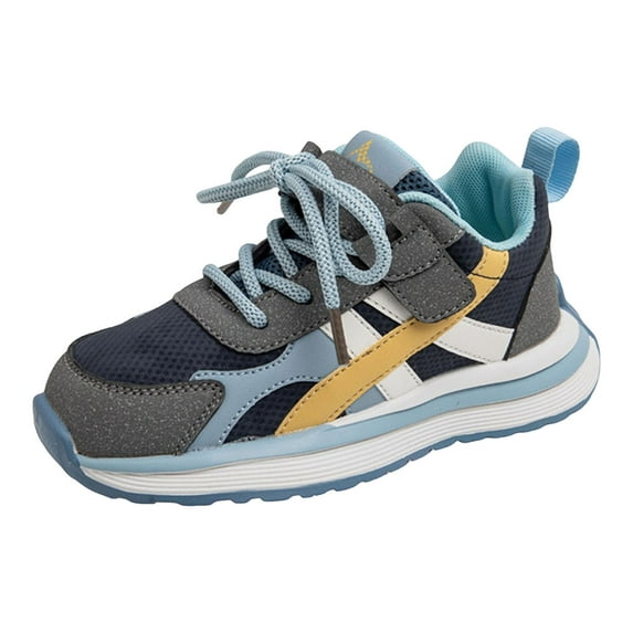 Boys Girls Sneakers Fashion Color Block Lace up Kids Running Shoes ...