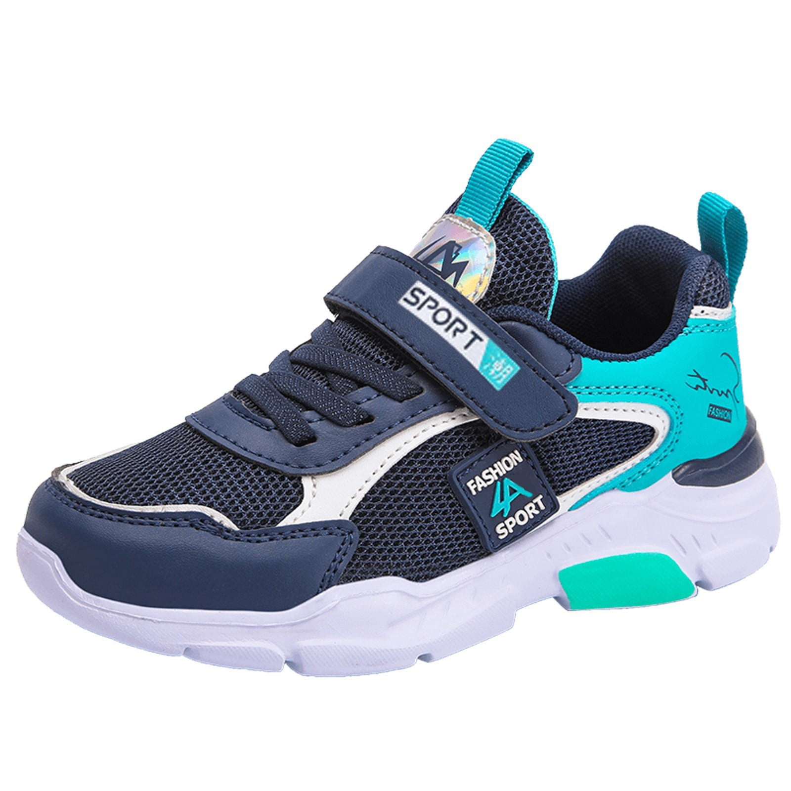 Boys Girls Sneakers Kids Lightweight Breathable Strap Athletic Running ...