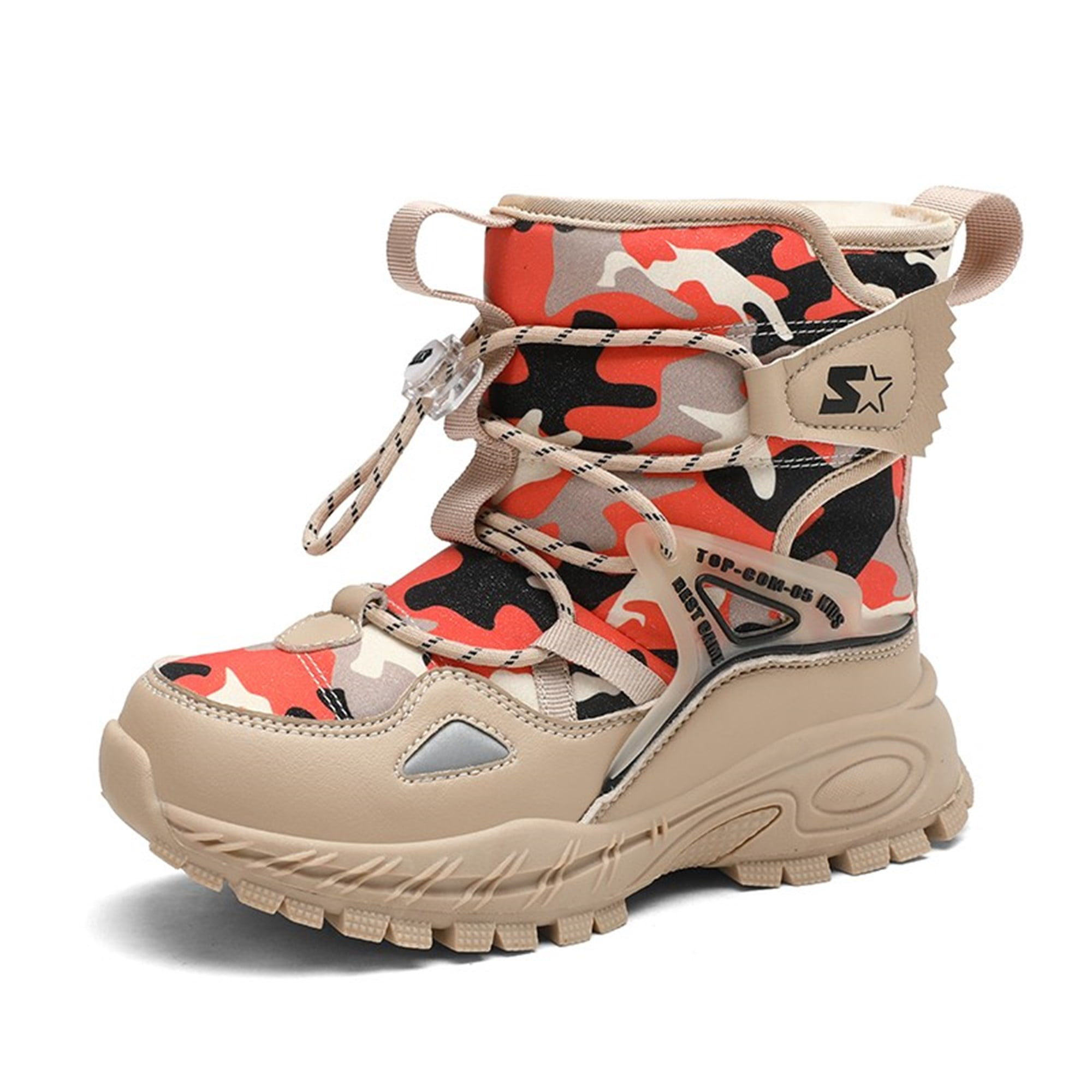 Boys Girls Snow Boots Winter Waterproof Slip Resistant Cold Weather ...