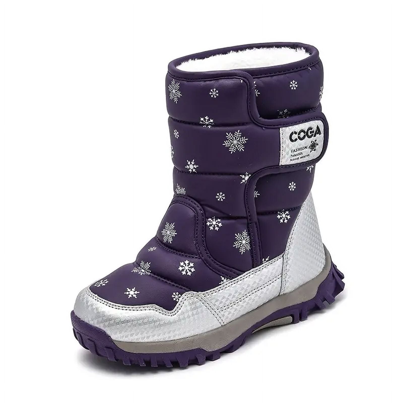 Boys & Girls Snow Boots With Faux Fur Lined For Winter - Walmart.com