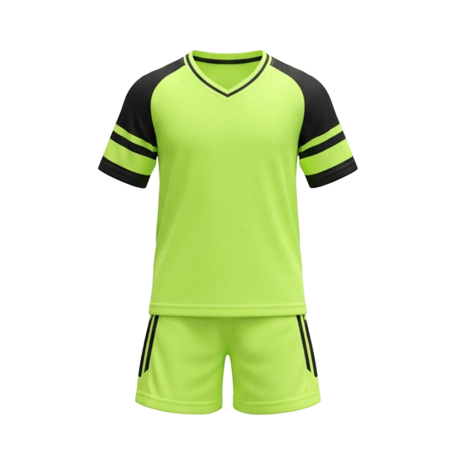 Boys Girls Soccer Jerseys Sets V Neck Short Sleeve Training T Shirts ...