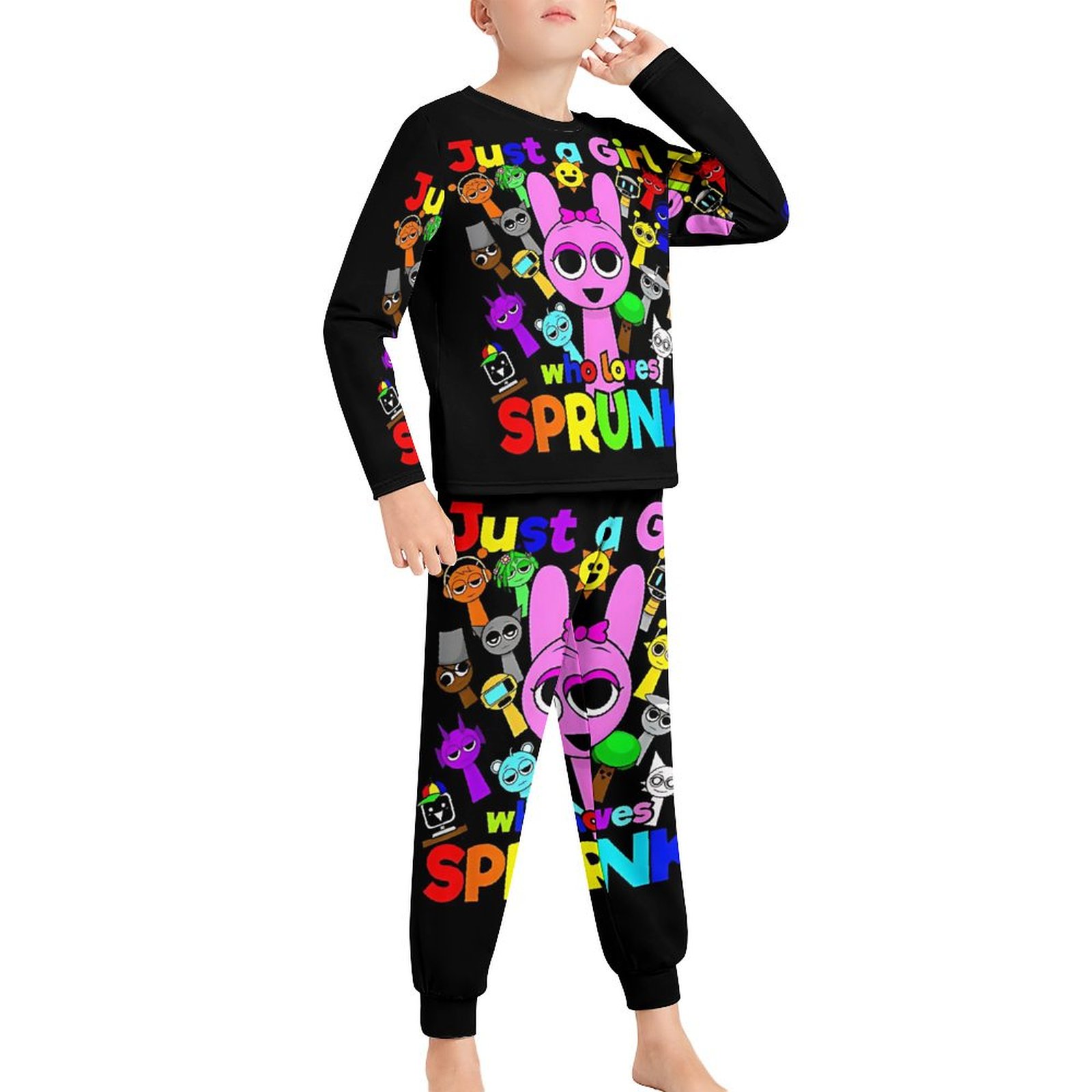 Boys Girls Sprun-k Costumes Kids Pajamas Set Tee Shirt Pants Set ...