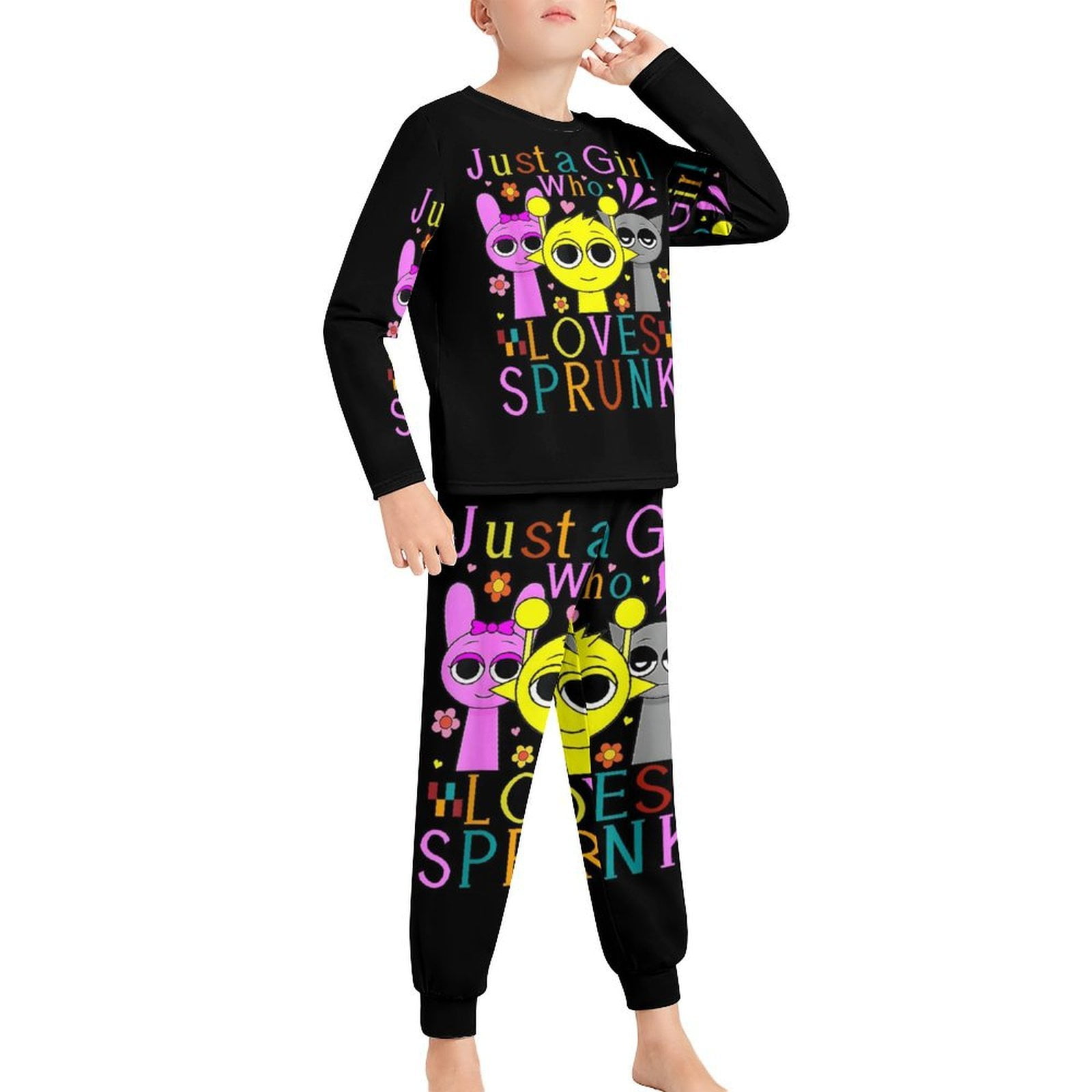 Boys Girls Sprun-ki Costumes Kids Pajamas Set Tee Shirt Pants Set ...