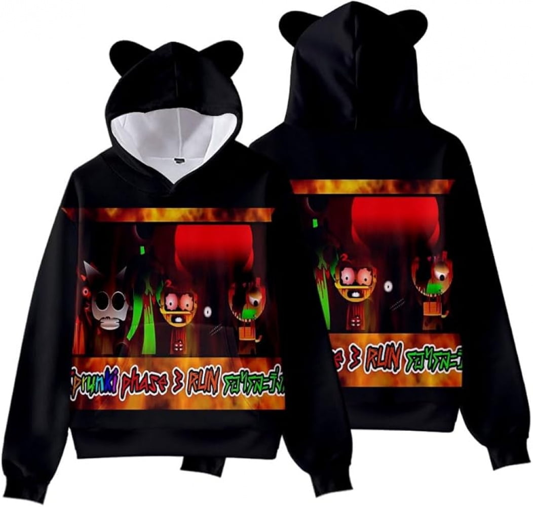 Boys Girls Sprunki Hoodies Kids Music Adventure Cartoon Game Sweatshirt ...