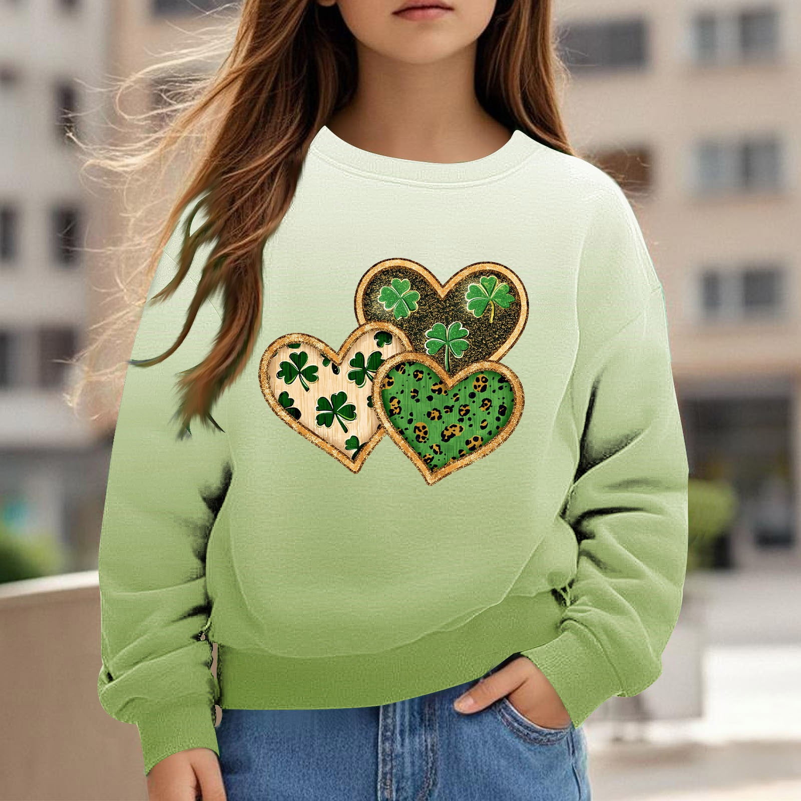 Boys Girls St. Patrick's Day Sweatshirt Long Sleeve Shirts Loose Pullover Crew Neck Clothes 1-12 ...