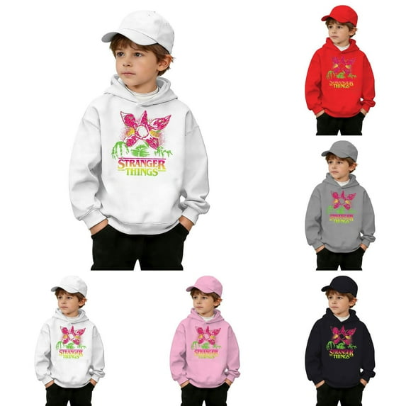 Boys Girls Stranger'' Flower Things Demogorgon Flower Hoodies, Kid Club ...