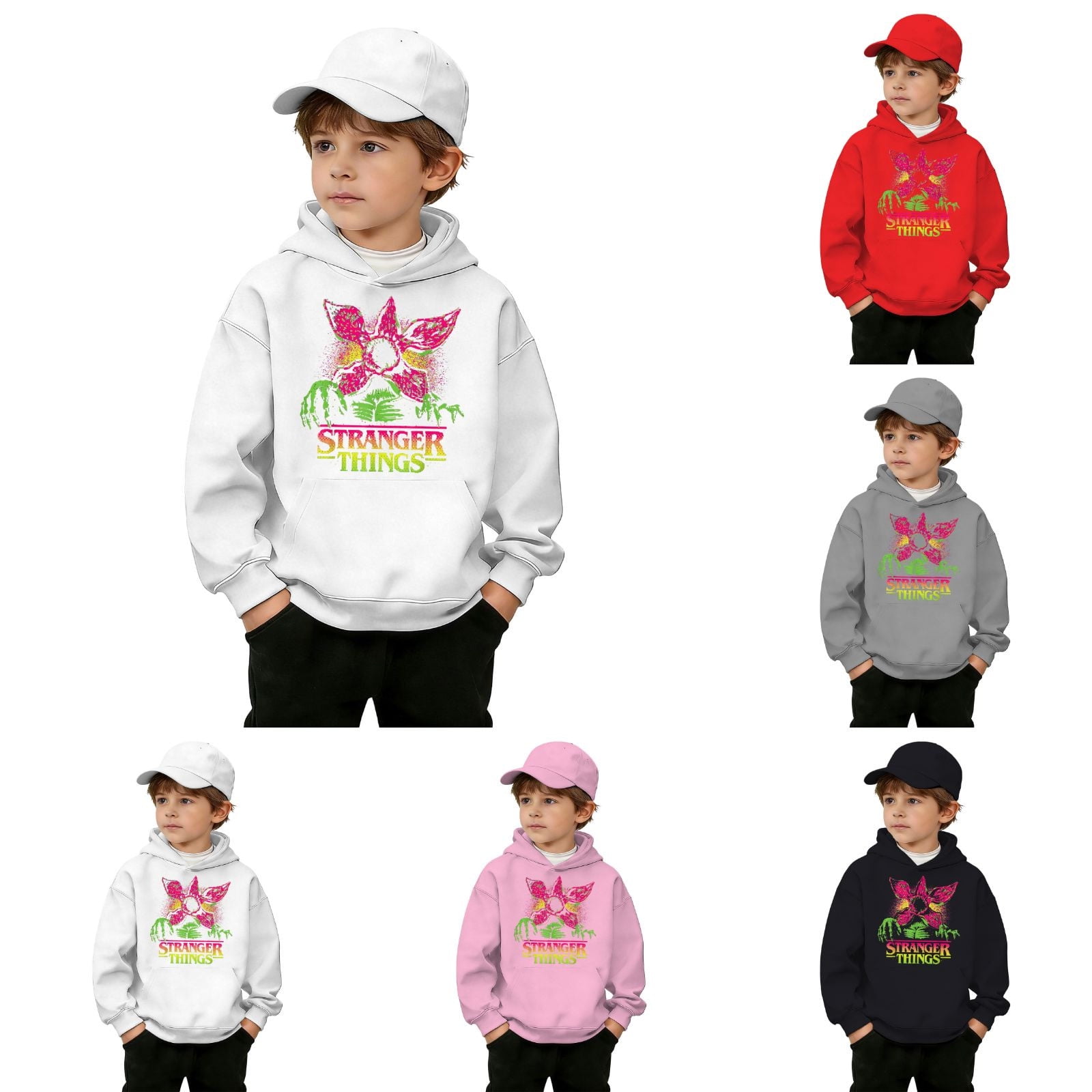 Boys Girls Stranger'' Flower Things Demogorgon Flower Hoodies, Kid Club ...