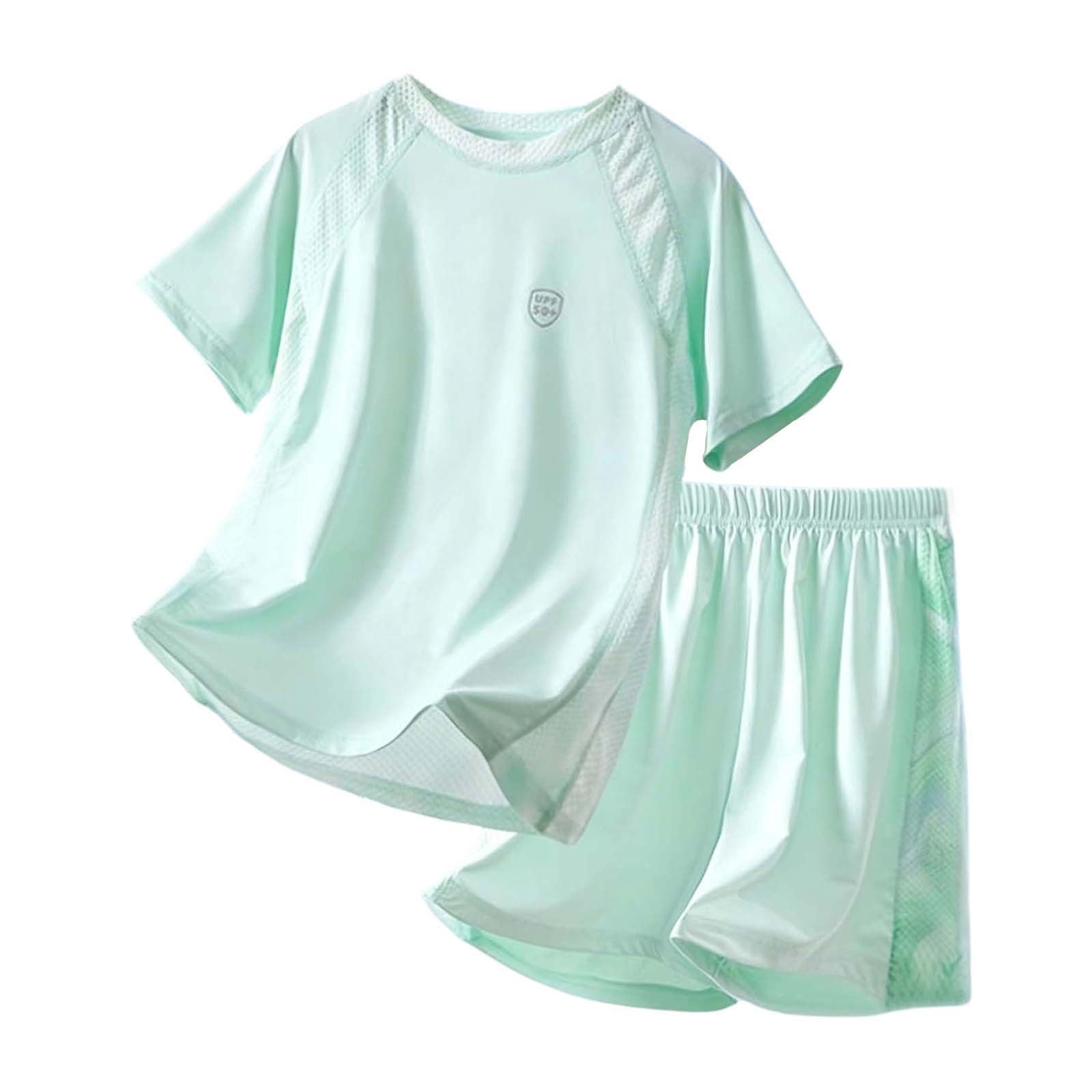 Boys Girls Summer Athletic Clothes Set 1-15Y, Breathable Moisture ...