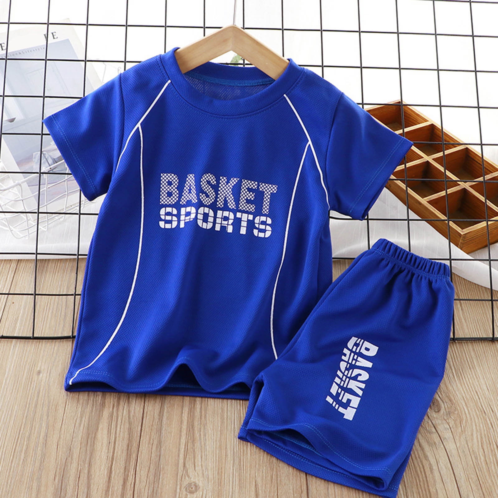 Boys Girls Summer Clothing Sets T Shirt Tops with Sports Shorts Boys ...