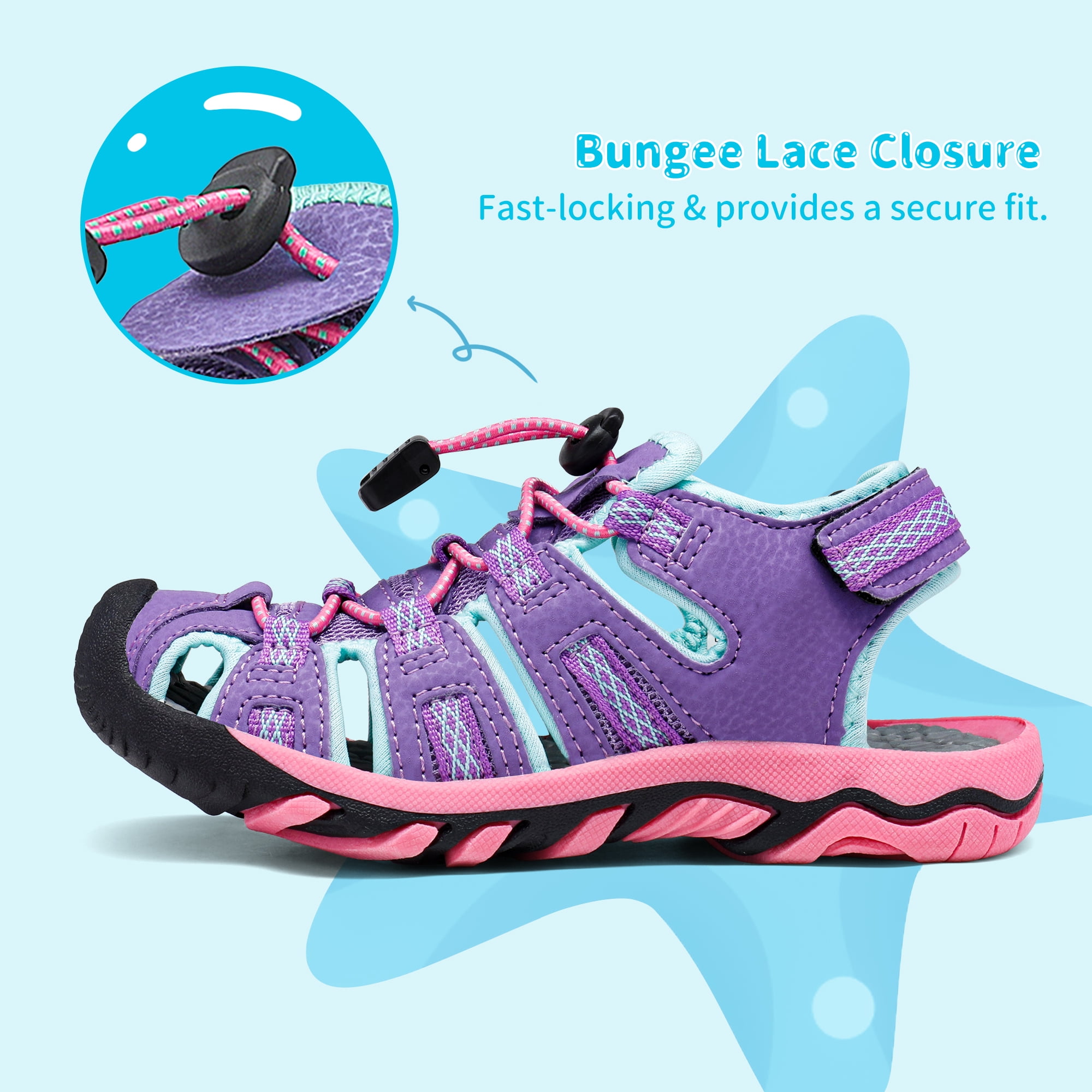Boys Girls Summer Outdoor Athletic Sport Quick-Dry Sandals for Toddler ...