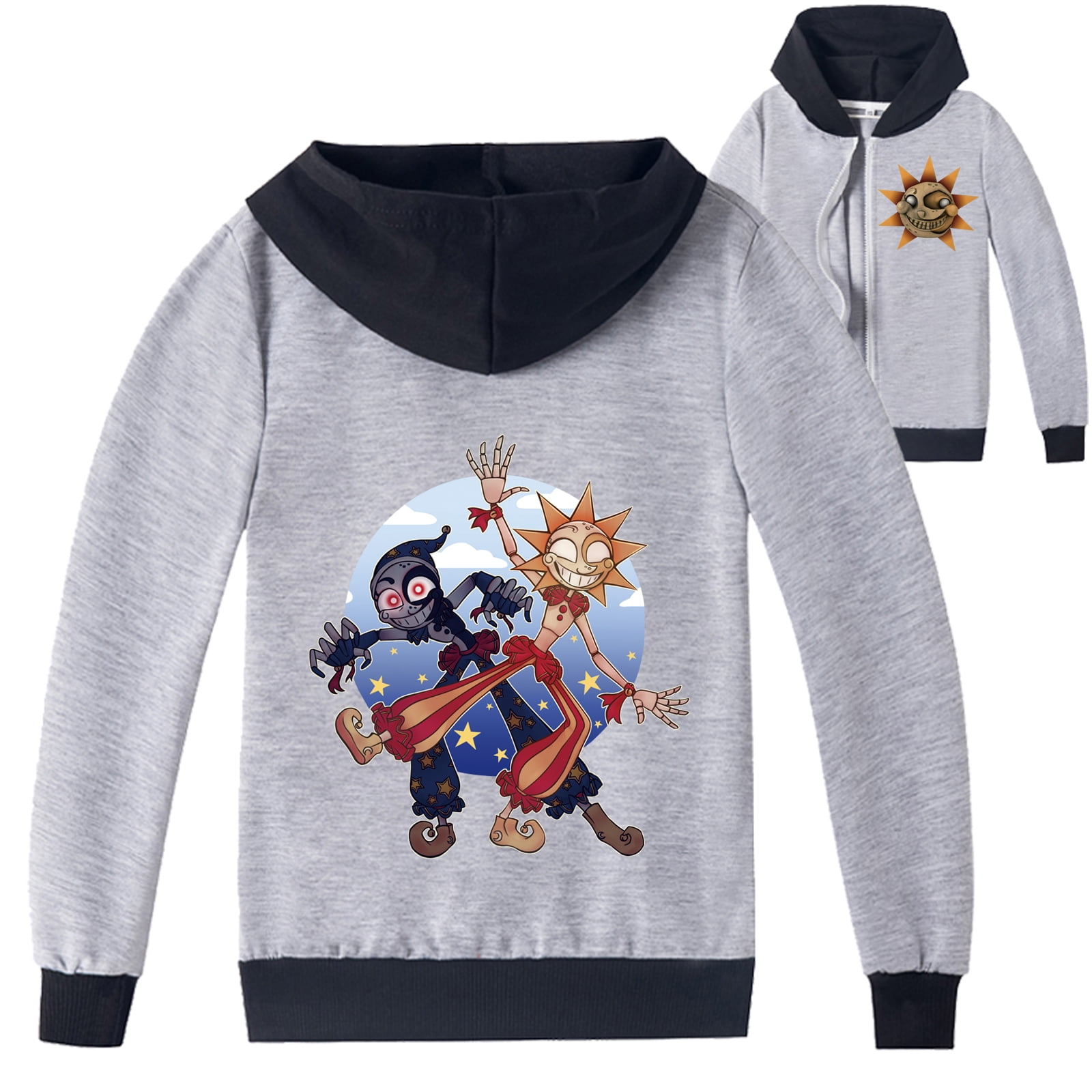 Boys & Girls Sundrop and Moondrop Design Zippered Hooded Jacket, Ideal ...