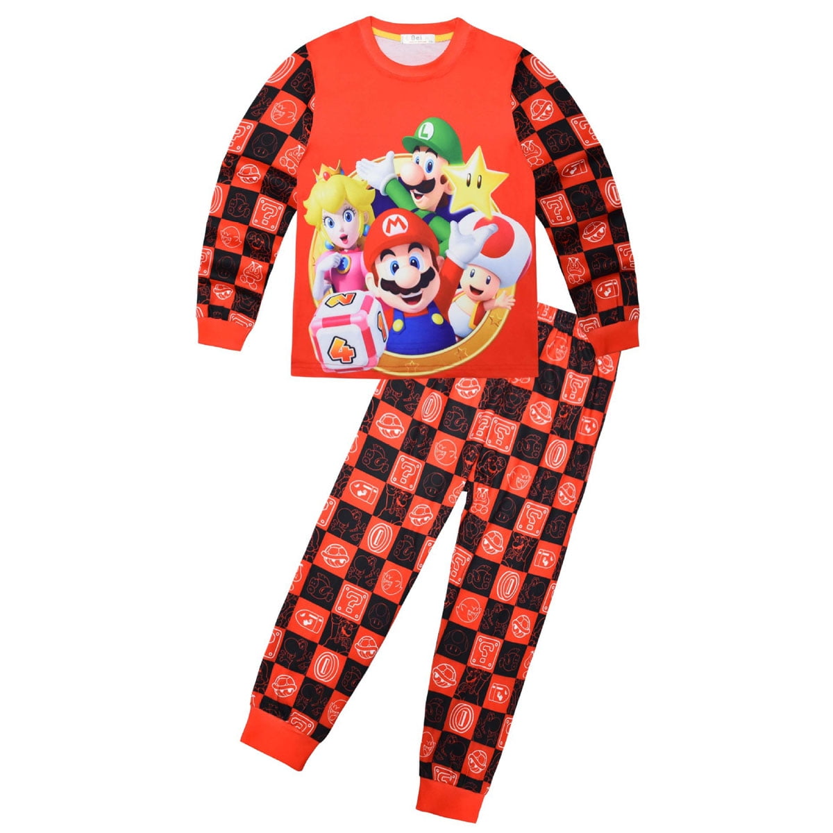 Boys Girls Super Mario&Princess Peach 2-Piece Cartoon Pyjamas Pjs ...