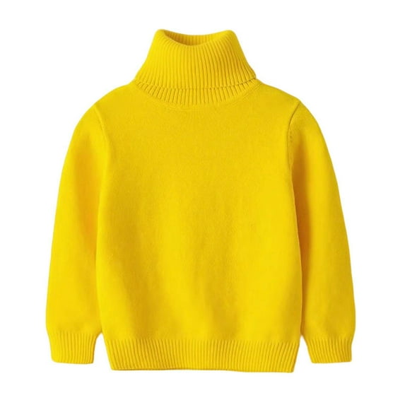 Boys Girls Sweaters Turtleneck Kids Cotton Cable Knit Sweater Long ...