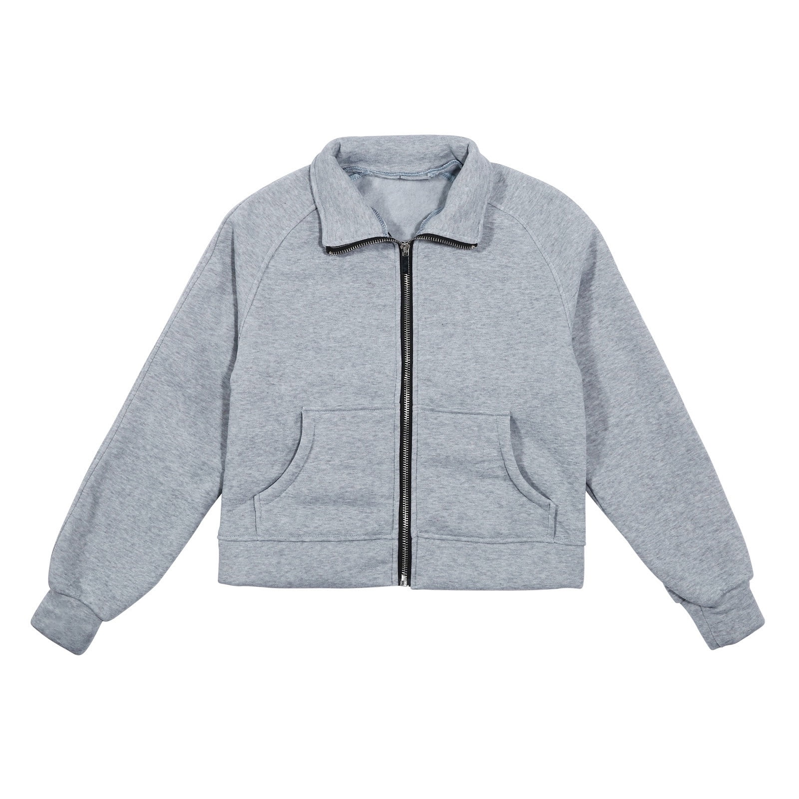 Boys Girls Sweatshirts Zip Up Lapel Collar Soild Color Kids Jackets(140 ...