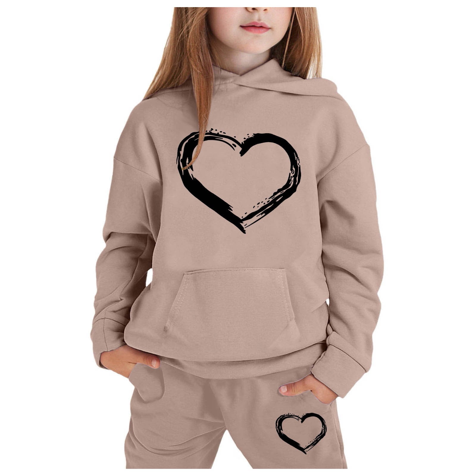Boys Girls Sweatsuit Set 2 Piece Long Sleeve Printed Pullover Hoodie ...