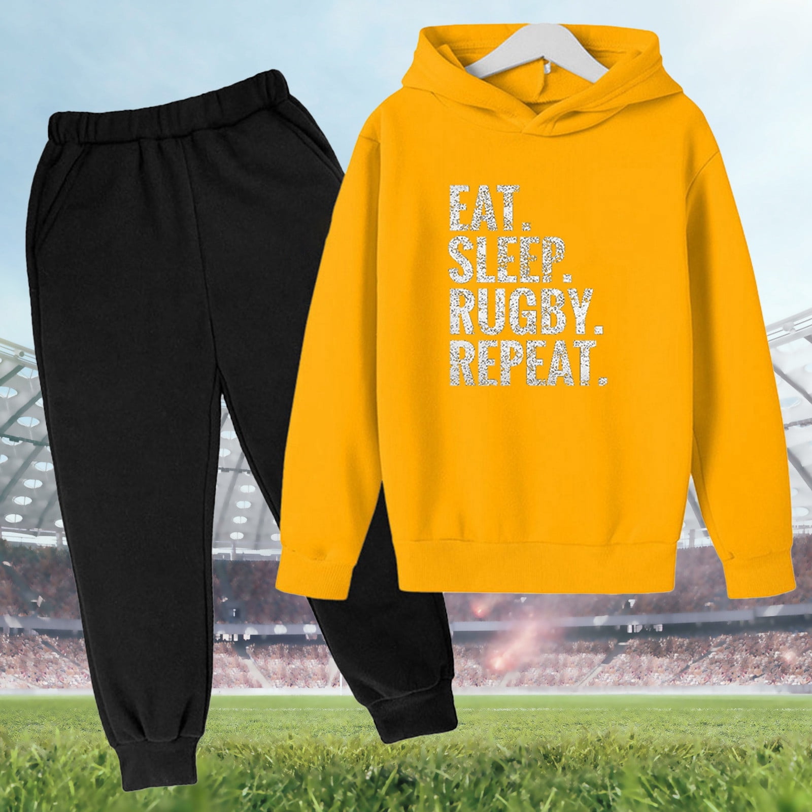 Boys Girls Sweatsuit Set,2 Piece Long Sleeve Printed Pullover Hoodie ...