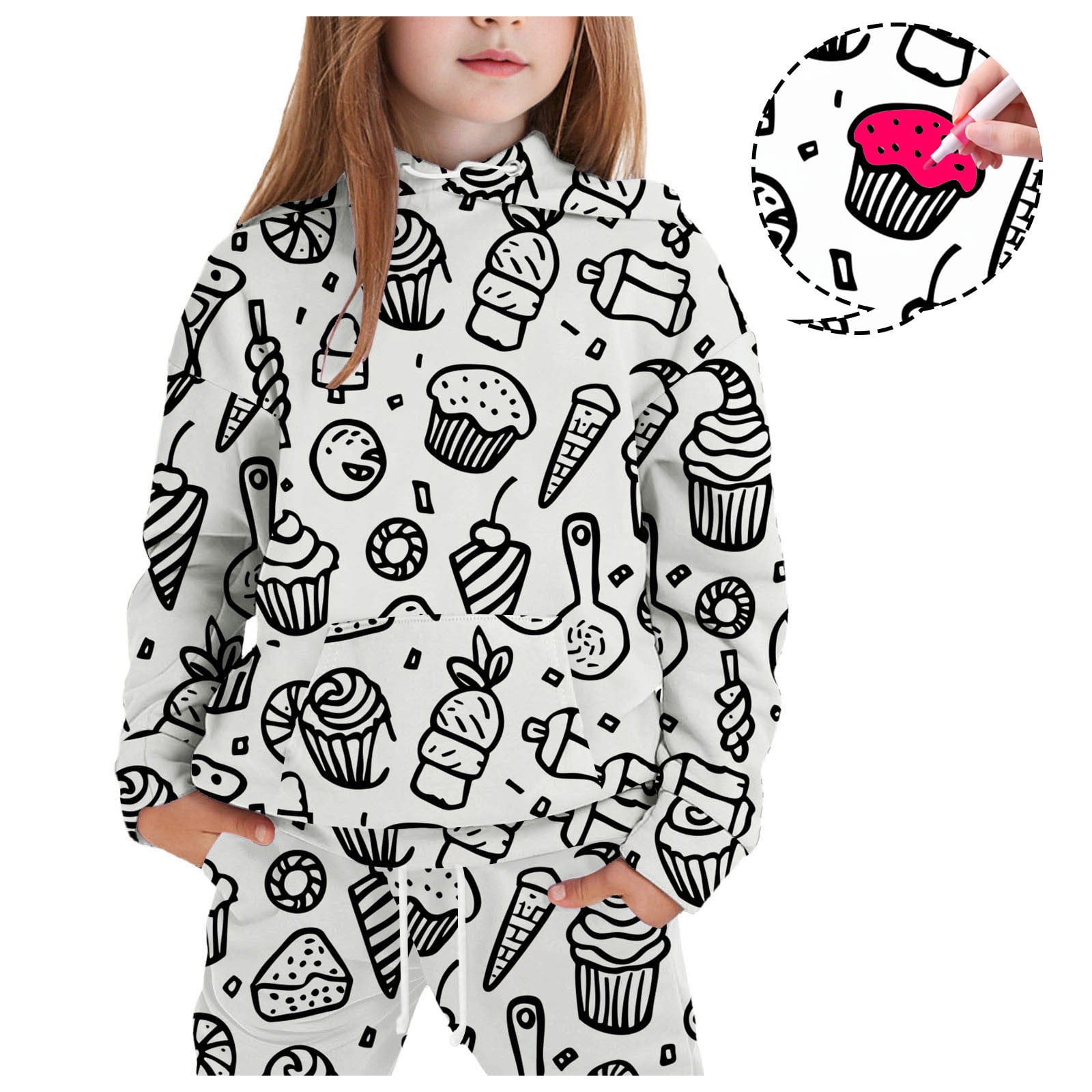 Boys Girls Sweatsuit Set 2 Piece Tween Girls Fall Outfits Hoodie With ...