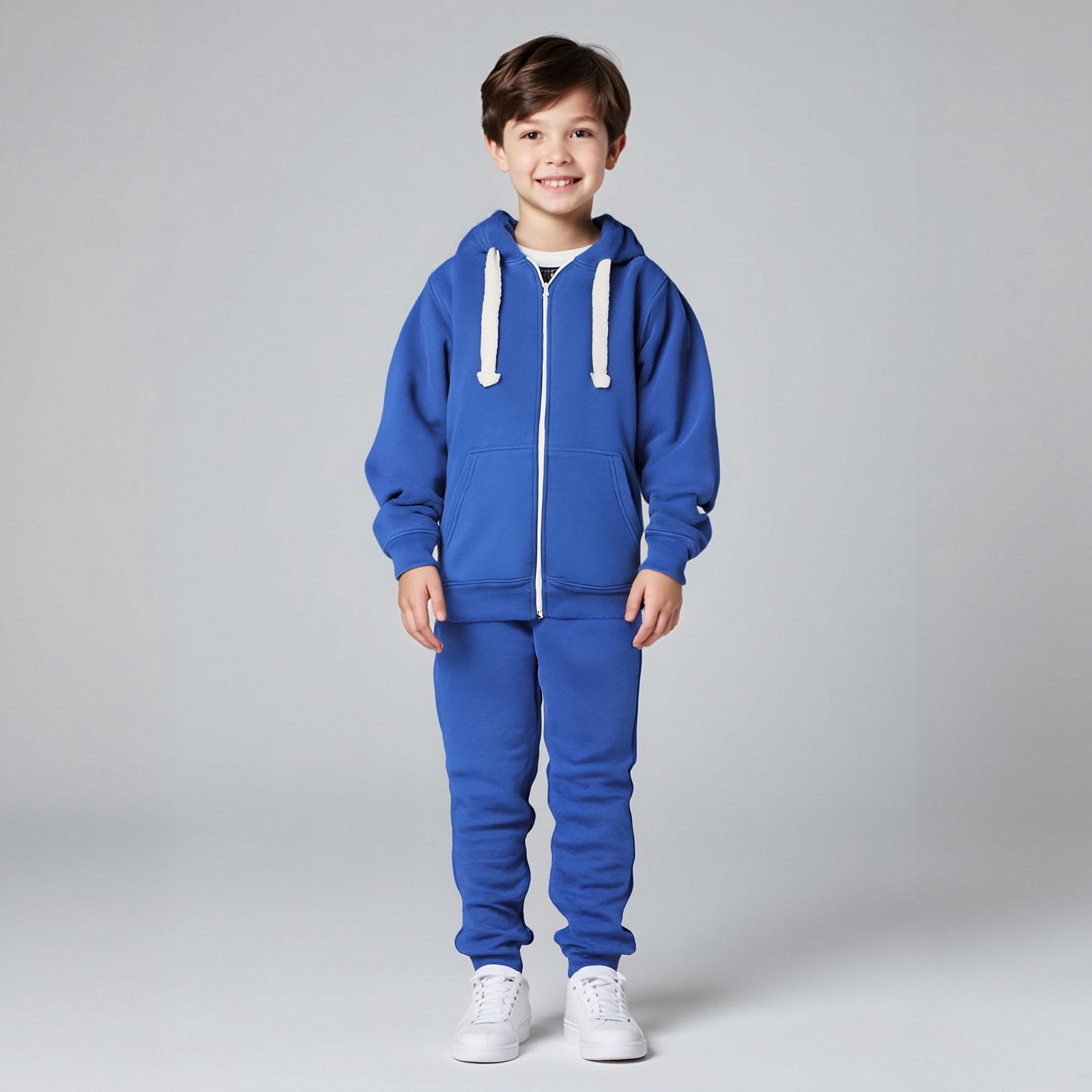 Boys Girls Sweatsuit Set 2PC Long Sleeve Full Zip Up Sky Blue Hoodie ...