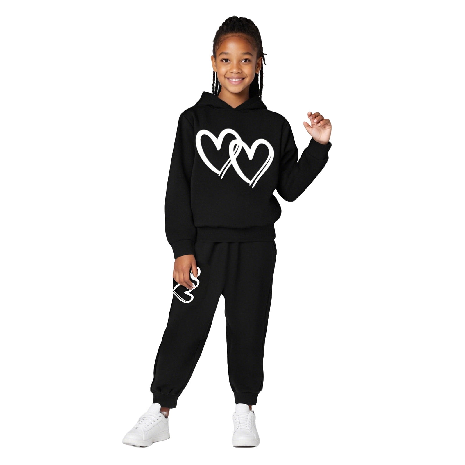 Boys Girls Sweatsuit Set 2PC Long Sleeve Printed Hooded Sweatshirt ...