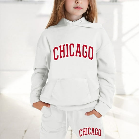 Boys Girls Sweatsuit Set,2PC Long Sleeve Printed Tracksuit Pullover ...