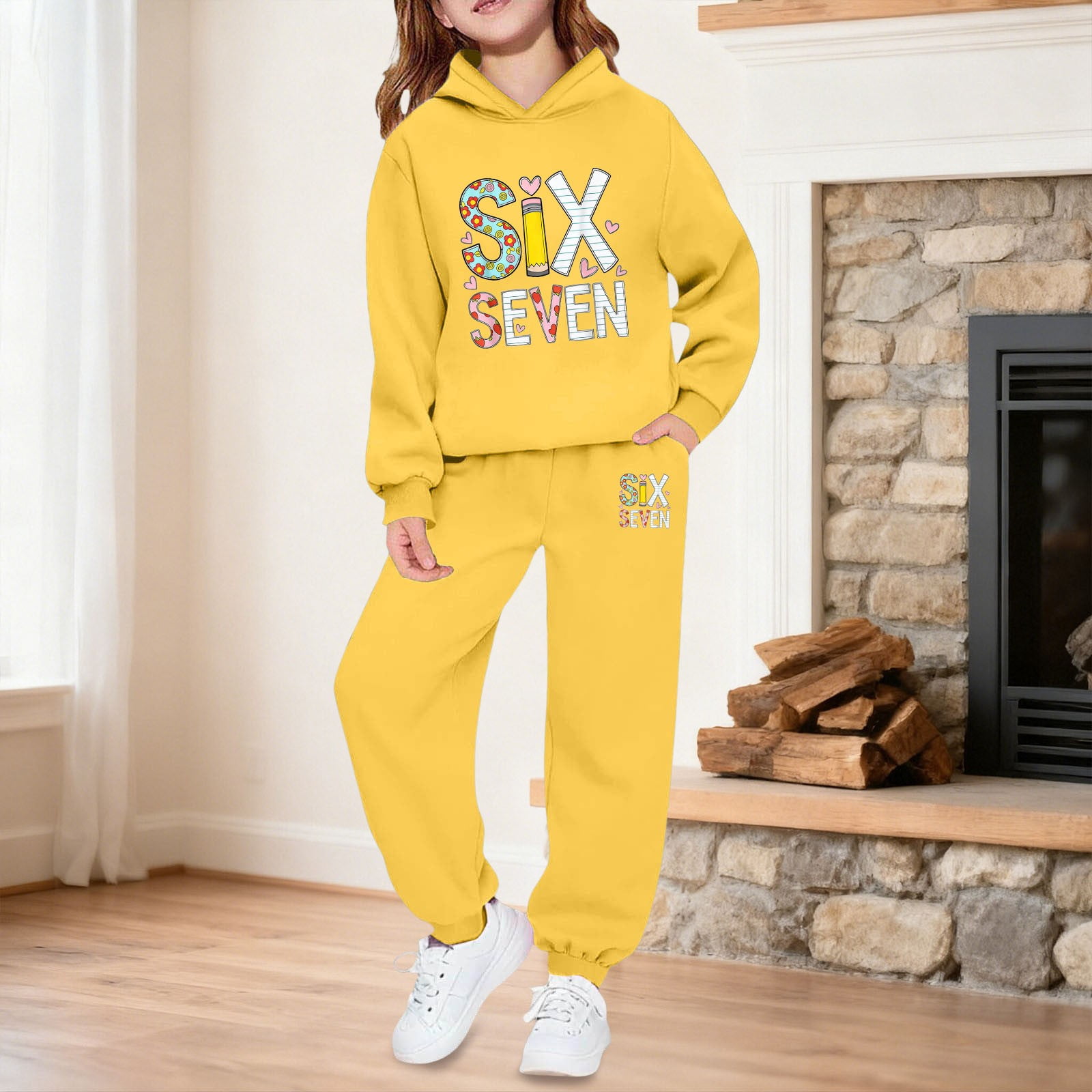 Boys & Girls Sweatsuit Six Seven Meme 67 Ice Cream Print 2 Piece Sets ...