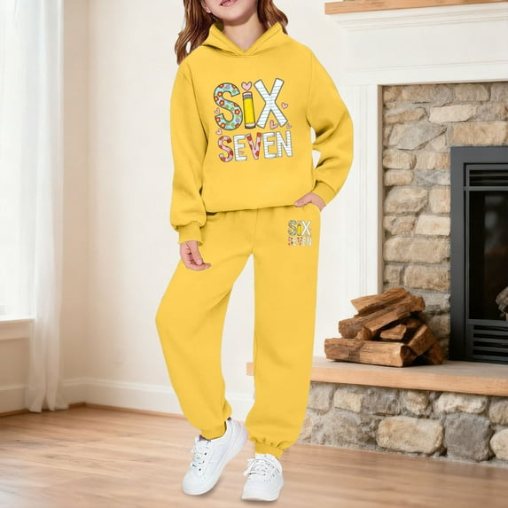 Boys & Girls Sweatsuit Six Seven Meme 67 Ice Cream Print 2 Piece Sets ...