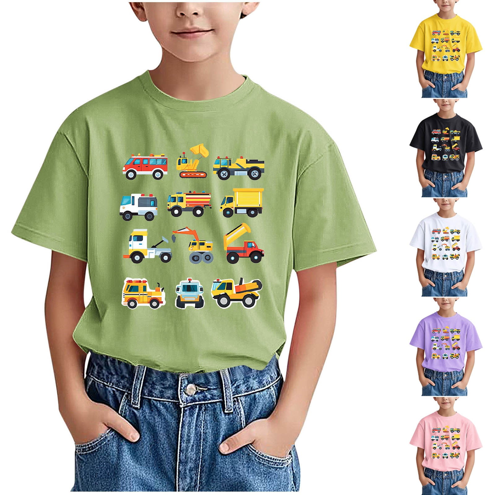 Boys Girls T-Shirts Cotton Cute Cartoon Graphic Tees forKids 3-11 Years ...