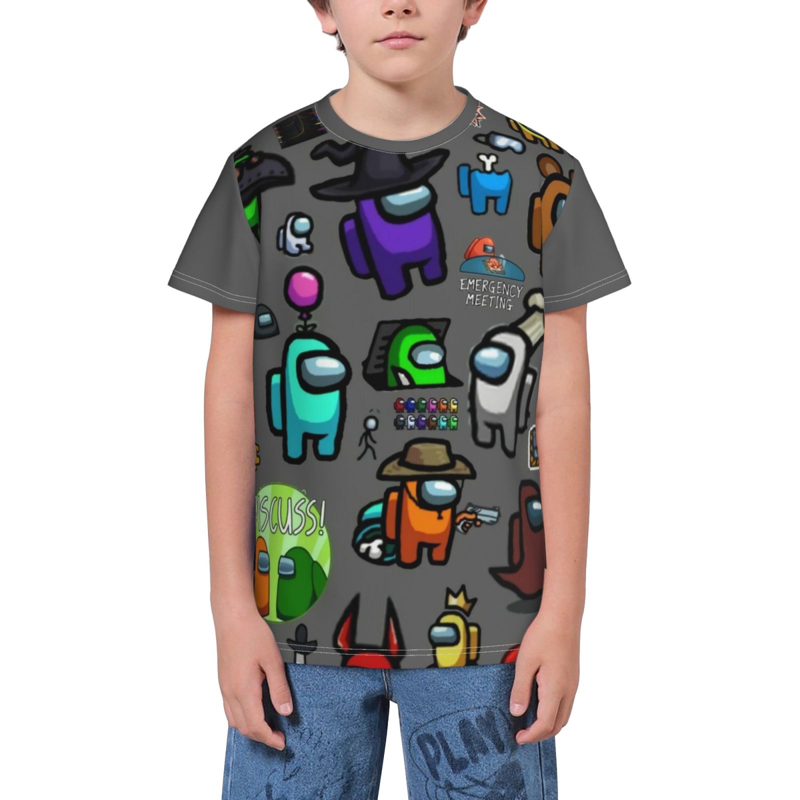 Boys Girls T-Shirts Gaming Among-Us Imposter Crewmate Shirts Kids Cool ...