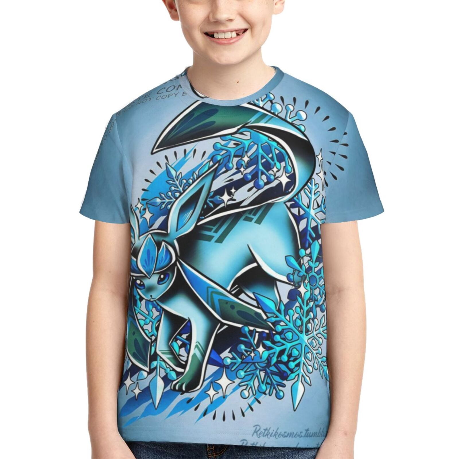 Boys Girls T-Shirts Glaceon T-Shirts Kids Short Sleeve Summer Tees for ...