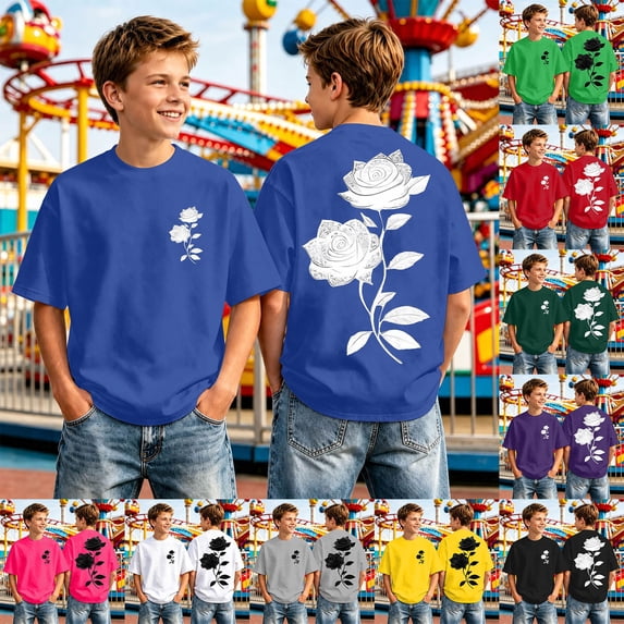 Boys Girls T Shirts Kids Short Sleeve Tops Youth Boys Top Modern ...