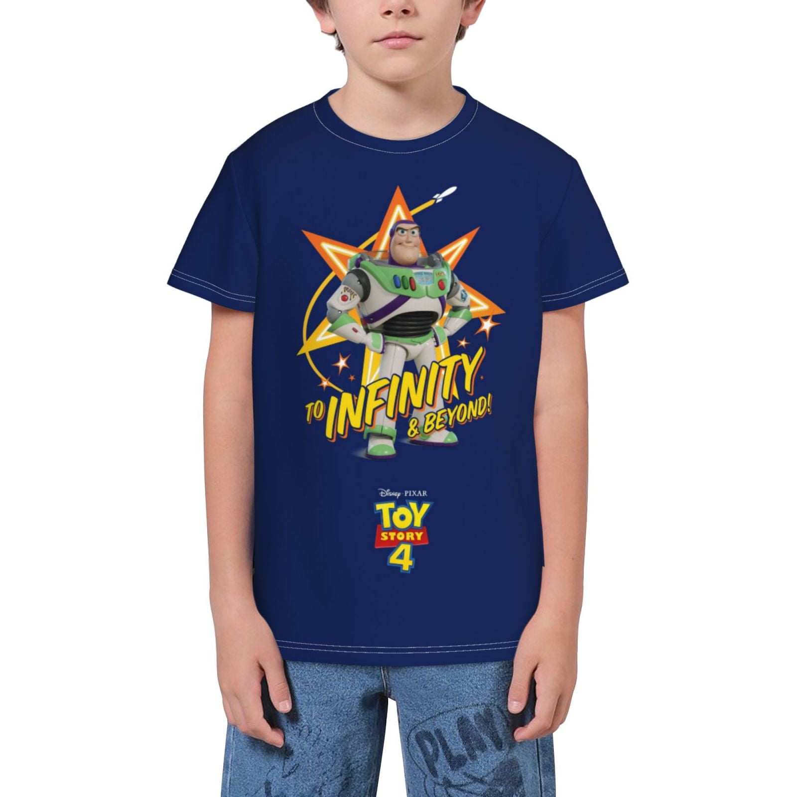 Boys Girls T-Shirts Pixar Toy Story Buzz Lightyear TO INFINITY Shirts Kids Cool Short Sleeve ...
