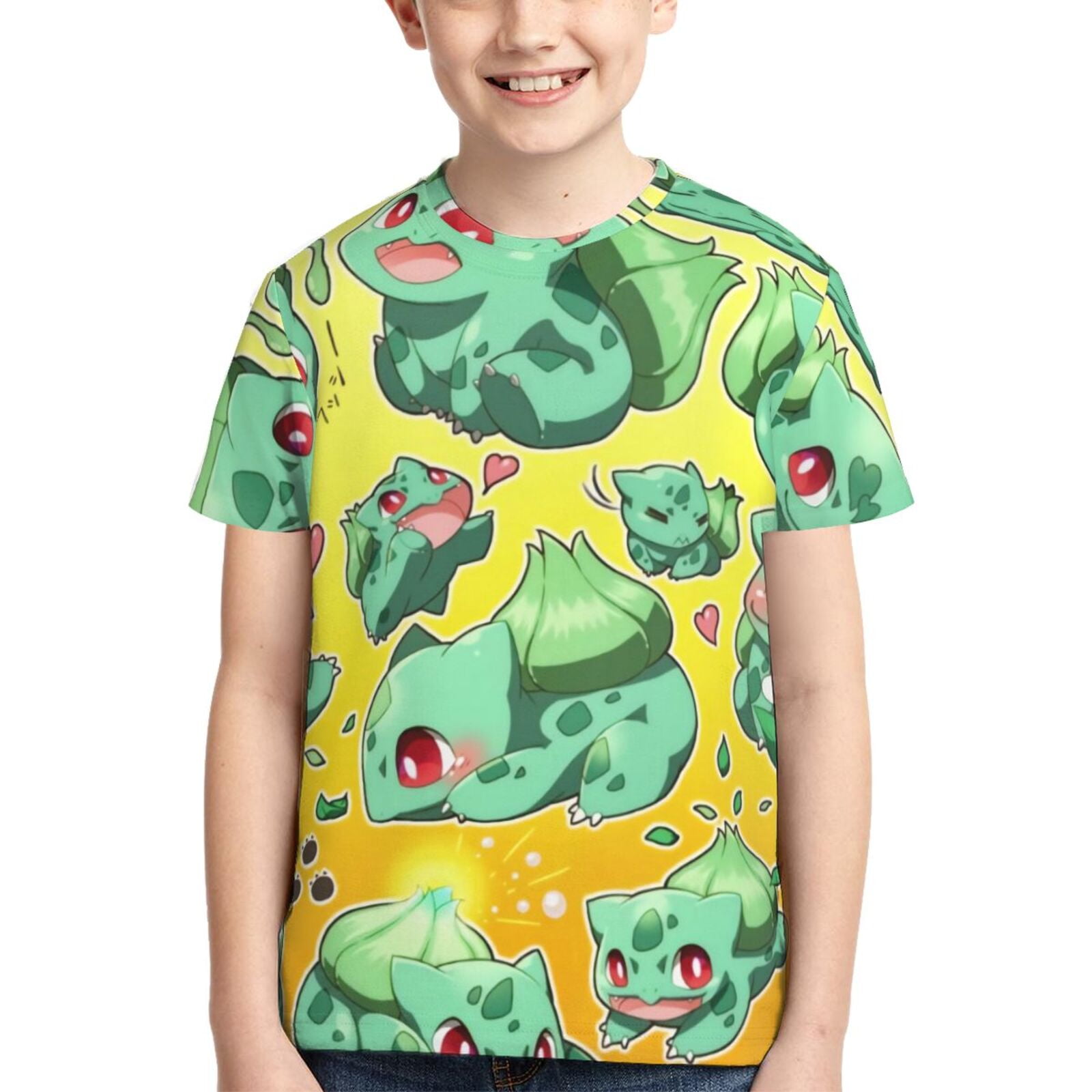 Boys Girls T-Shirts Pokémon-Pikachu Bulbasaur T-Shirts Kids Short ...
