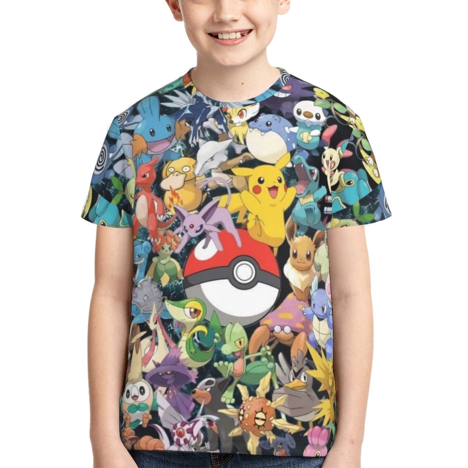 Boys Girls T-Shirts Pokemon Pokémon Shirts Kids Cool Short Sleeve Tees ...