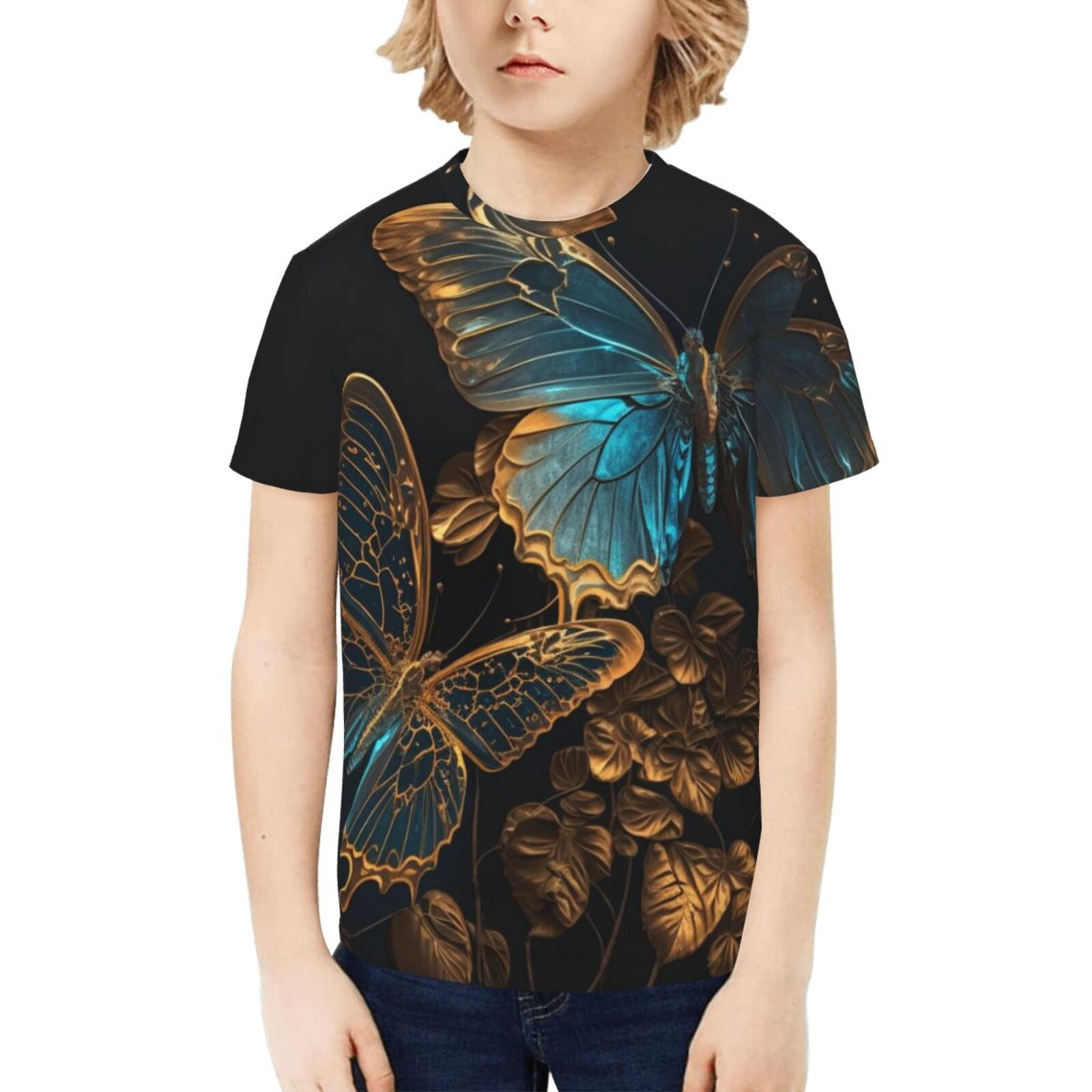 Boys Girls T Shirts Short Sleeve 3D Print Summer Tee for Kids, Gold ...